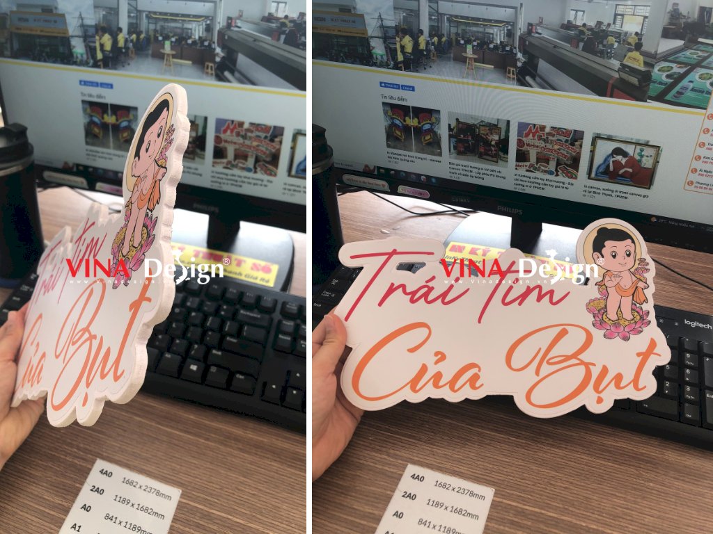 In banner sticker trang trí Trái Tim Của Phật - VND73