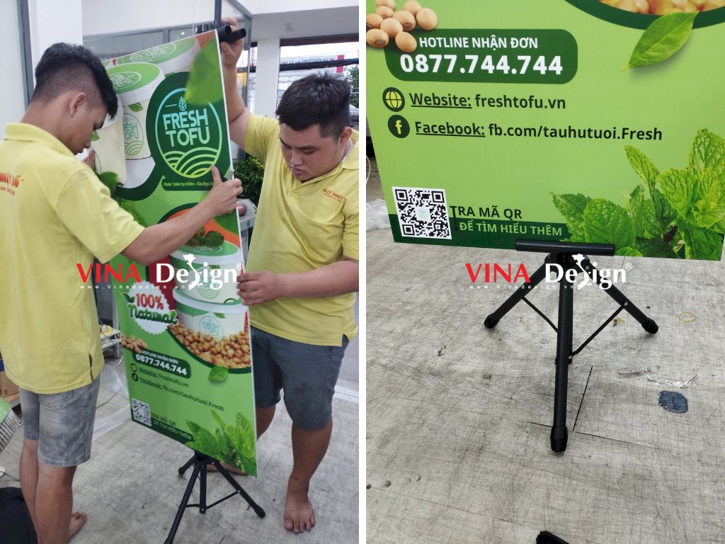 In poster bìa cứng dựng standee chân đứng - VND50