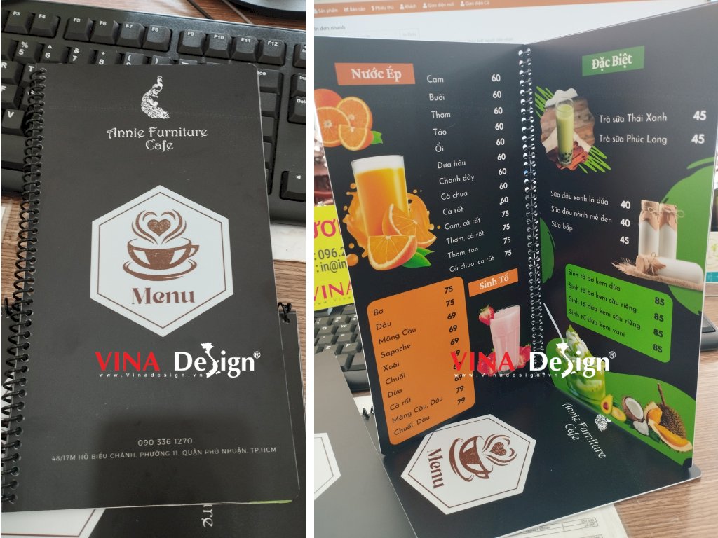 In menu gọi món đồ ăn thức uống Showroom Furniture Cafe - VND144