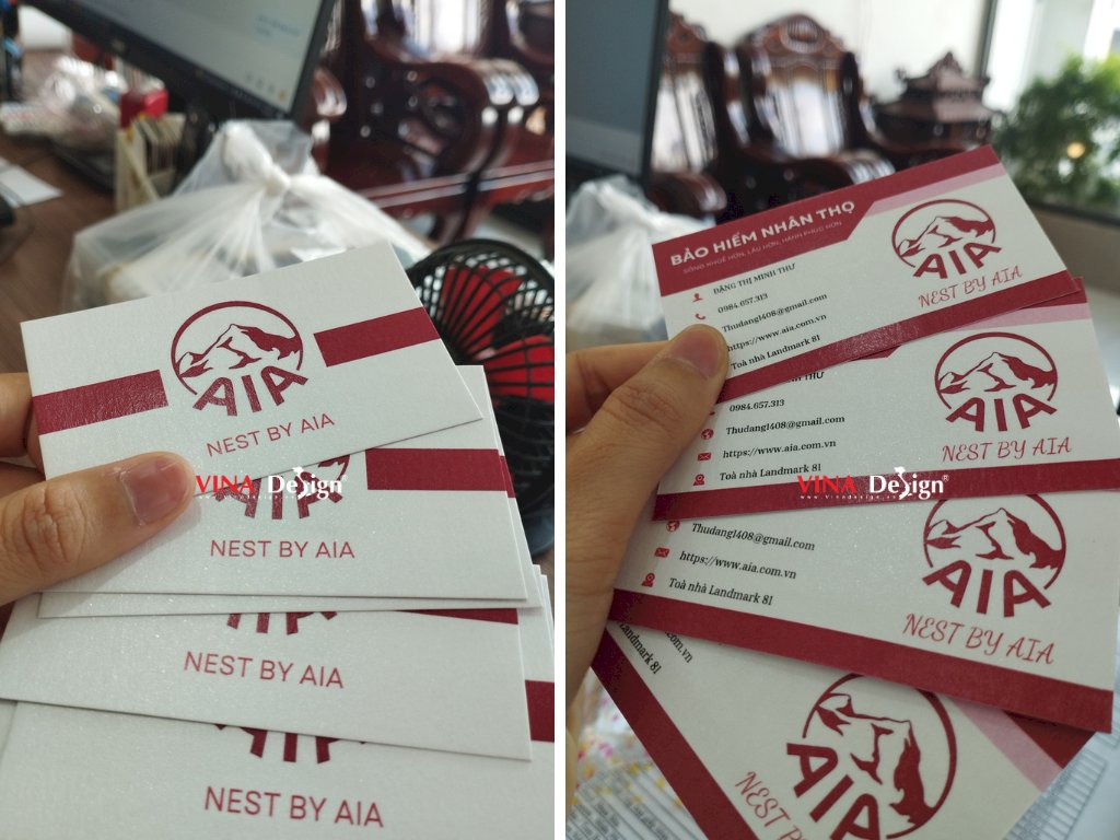 In card visit bảo hiểm, in card visit ép nhũ nhân viên tư vấn bảo hiểm ...