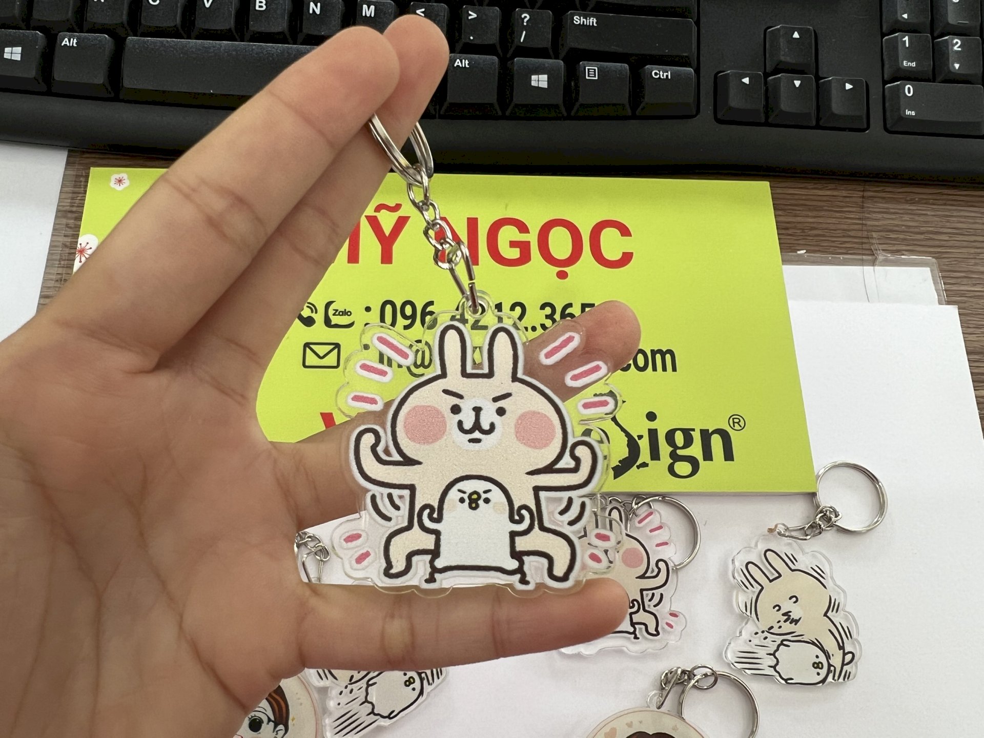 In móc khóa mica thỏ Usagi gà Piske thỏ Kanahei - VND238