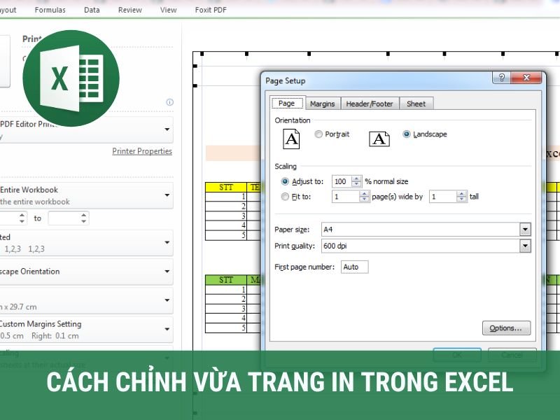 Cách chỉnh vừa trang in trong Excel đơn giản nhất