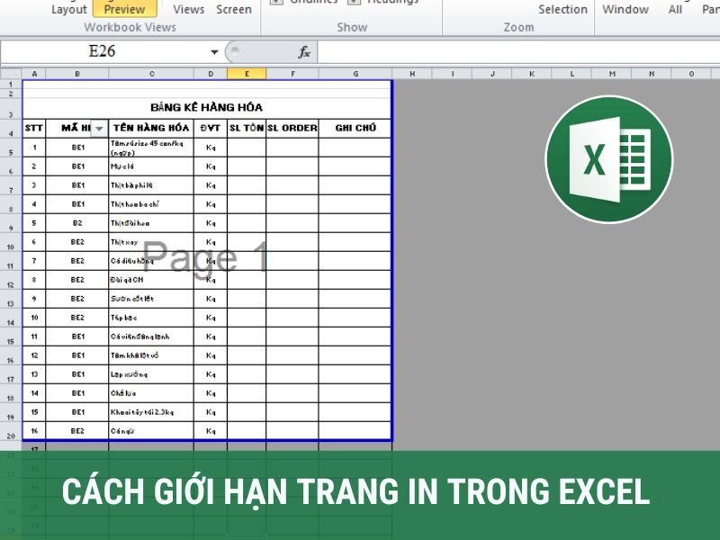 Cách giới hạn trang in trong Excel 2007, 2010, 2013, 2016, 2019 đơn giản nhất
