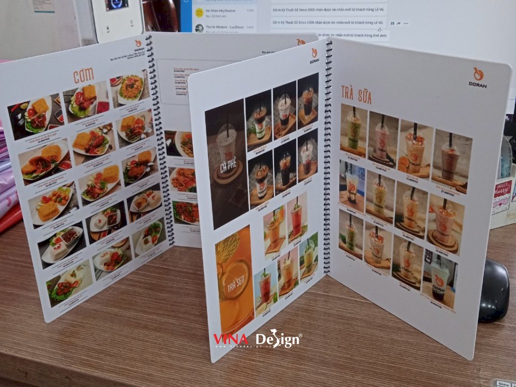 In menu quán net gaming, bộ đôi menu Food, menu Drink, in menu nhựa ...