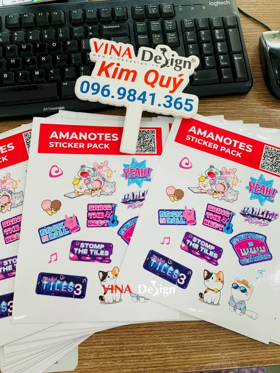 In Sticker dán theo yêu cầu cho game âm nhạc, set Sticker Pack style ...