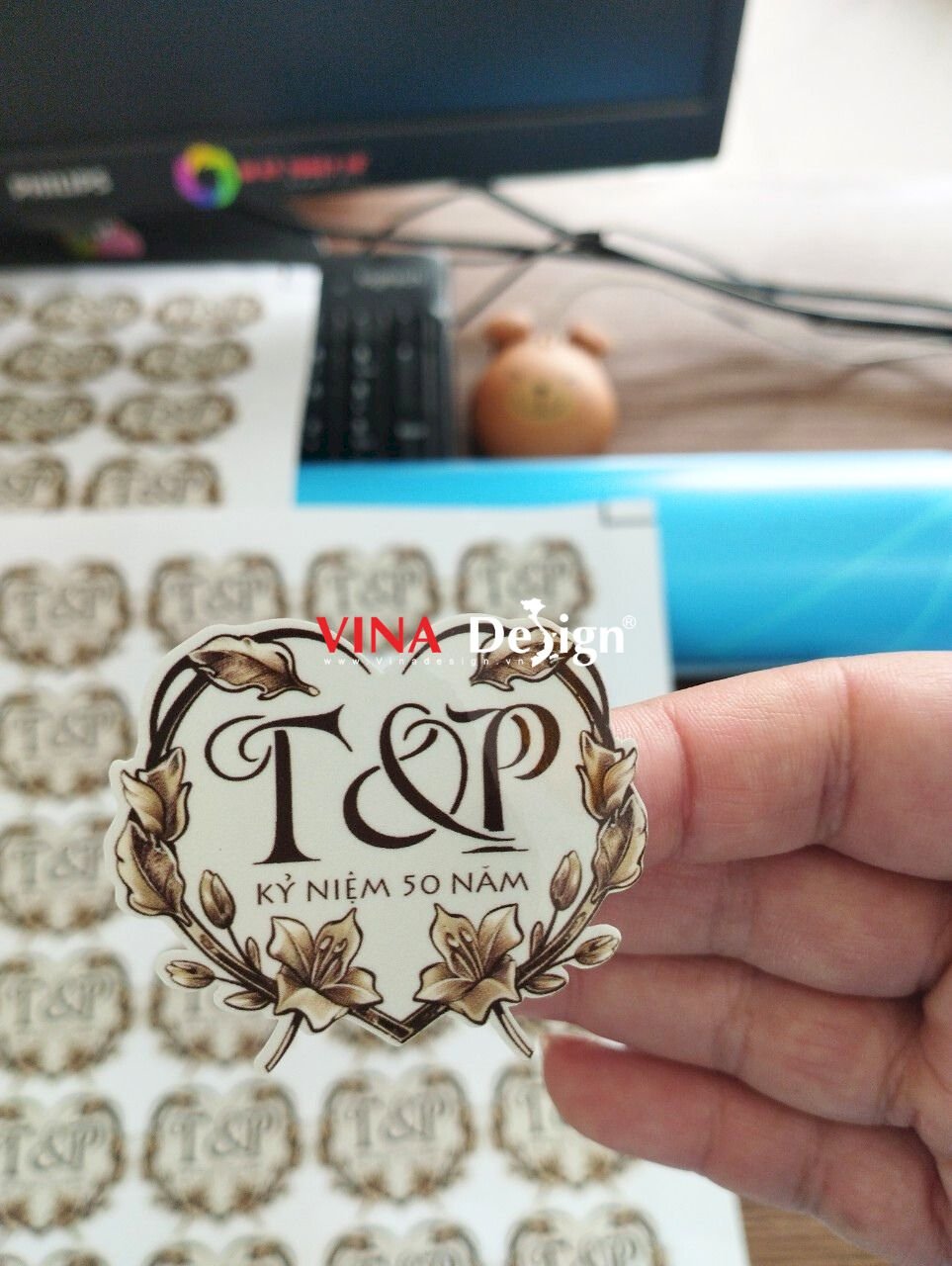 In Sticker kỷ niệm 50 năm dán quà tặng khách mời sự kiện, sticker Decal ...