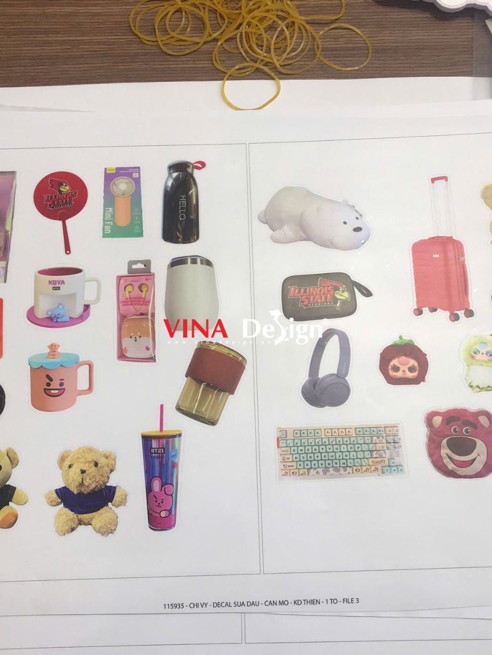 In ảnh sticker các vật dụng cá nhân, nhận in sticker theo yêu cầu theo ...