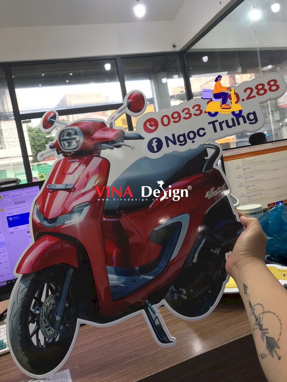 Làm mô hình xe máy từ Formex cho cửa hàng mua bán trao đổi xe đã qua sử ...