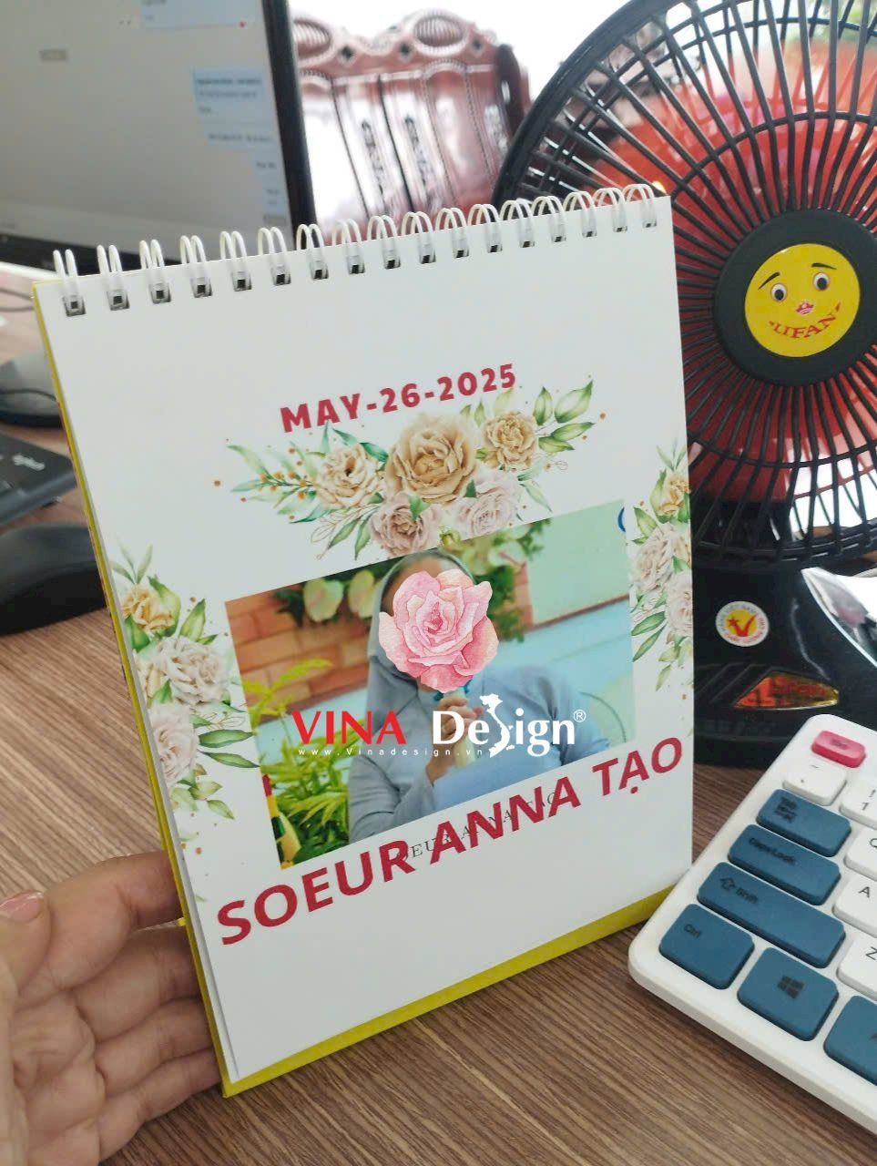 In lẻ 1 cuốn lịch để bàn chữ A khổ A5 làm quà kỷ niệm tặng Soeur Bà Xơ Công giáo - VND914